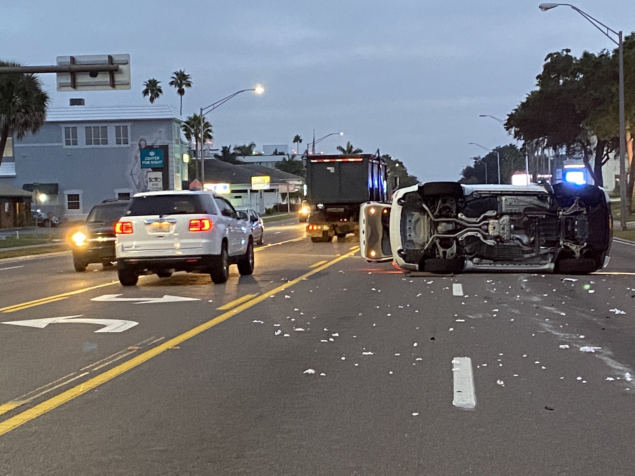 Two Vehicle Rollover Crash Closes Down All Lanes All Northbound Lanes