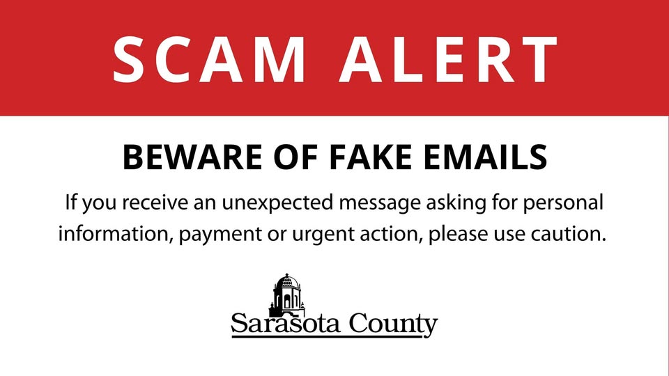 Sarasota County officials warn about scam involving fake emails ...